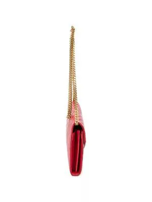 Saint Laurent Cassandre Chevron-pattern Crossbody Bag - Red