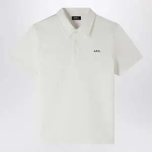 A.p.c. Short-sleeved Polo Shirt With Logo Embroidery - White