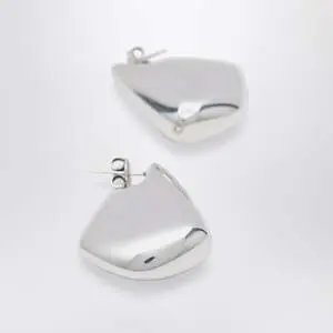 Bottega Veneta Sterling Silver Fin Stud Earrings - Metal
