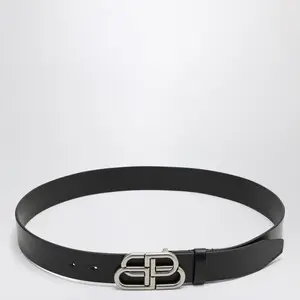 Balenciaga Bb Leather Belt - Black