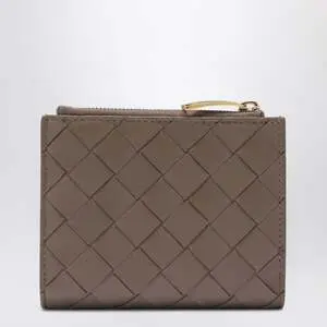 Bottega Veneta Small Bi-fold Intrecciato Wallet In Beige Pinecone - Brown