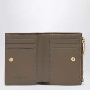 Bottega Veneta Small Bi-fold Intrecciato Wallet In Beige Pinecone - Brown