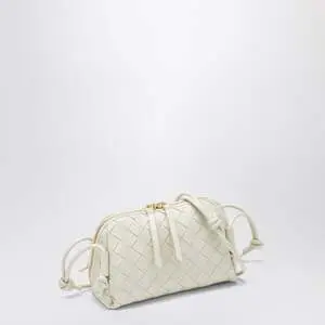 Bottega Veneta Intrecciato Leather Concert Pouch - White