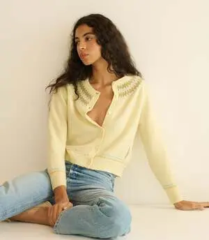 DÔEN Olympe Fair Isle Cardigan Gateau