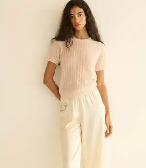 DÔEN Monica Pointelle Sweater - Parfait