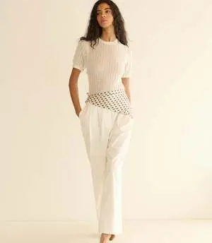 DÔEN Monica Pointelle Sweater - Ivory