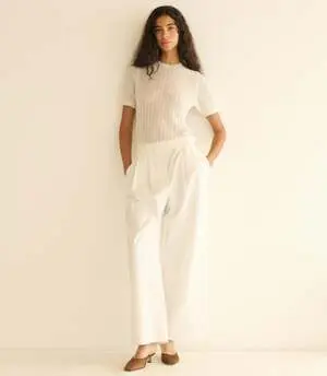 DÔEN Monica Pointelle Sweater - Ivory
