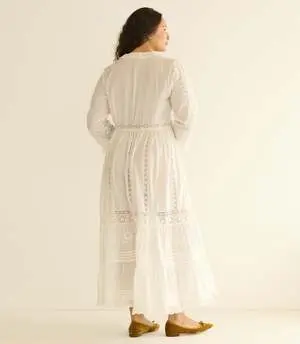 DÔEN Clemencia Organic Cotton Voile Dress - Salt