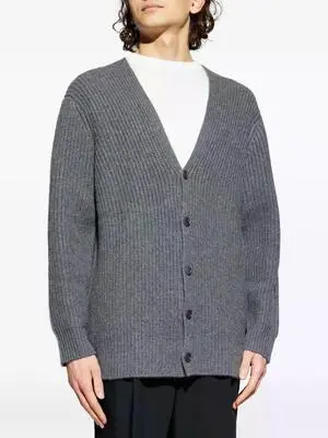 LISA YANG Leander Ribbed Button Cardigan - Grey