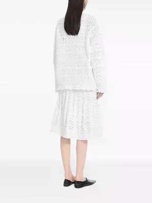 JNBY Jacquard Pullover Sweater - White