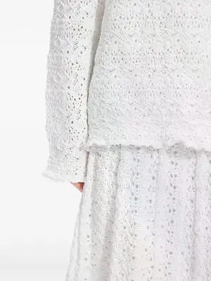 JNBY Jacquard Pullover Sweater - White