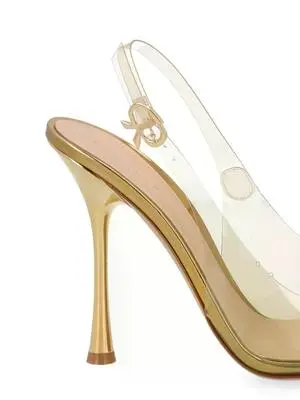 GIANVITO ROSSI Metallic Golden Slingback Pumps