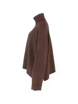 THE FRANKIE SHOP Rhea Turtleneck Sweater - Brown