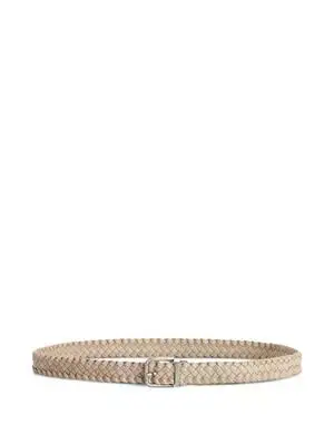 Dolce & Gabbana Woven Leather Belt - Neutrals