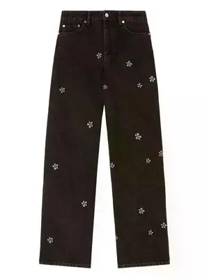 GANNI X Disney Floral-print Jeans - Black