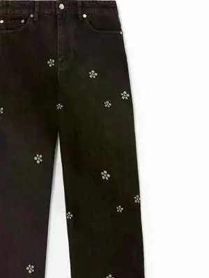 GANNI X Disney Floral-print Jeans - Black