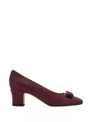 FERRAGAMO Bow-detail Block-heel Pumps