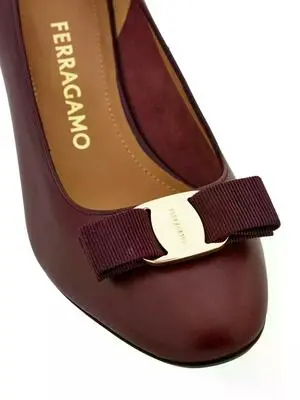 FERRAGAMO Bow-detail Block-heel Pumps