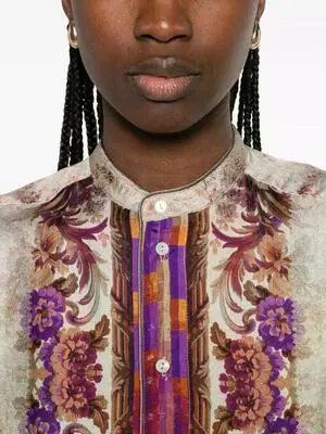 PIERRE-LOUIS MASCIA Floral Print Shirt - Neutrals