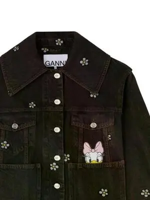 GANNI Floral-appliqué Jacket - Black