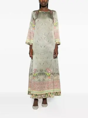 PIERRE-LOUIS MASCIA Floral-print Maxi Dress - Green