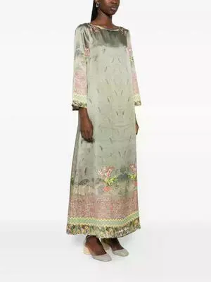PIERRE-LOUIS MASCIA Floral-print Maxi Dress - Green