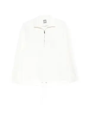 Max Mara Zip-up Sweatshirt With Drawstring Hem - White