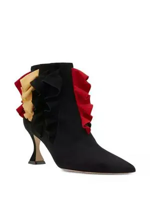 Manolo Blahnik Ruffled-detail Ankle Boots