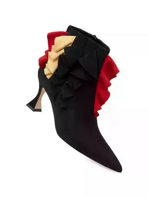 Manolo Blahnik Ruffled-detail Ankle Boots