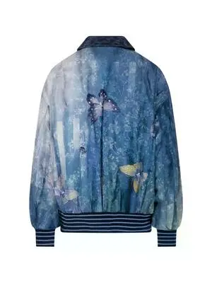 PIERRE-LOUIS MASCIA Floral-print Bomber Jacket - Blue