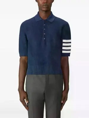 Thom Browne Linen Cotton 4-bar Relaxed Fit Polo