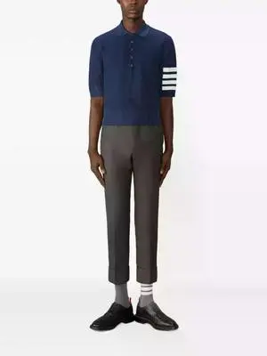 Thom Browne Linen Cotton 4-bar Relaxed Fit Polo
