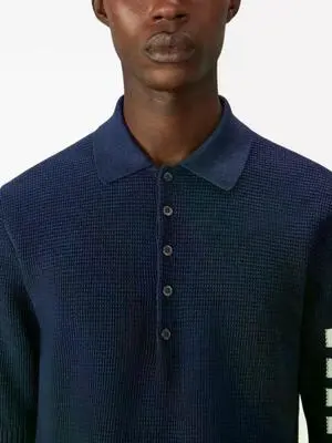 Thom Browne Linen Cotton 4-bar Relaxed Fit Polo
