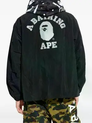A BATHING APE Logo-detail Long-sleeve Overshirt