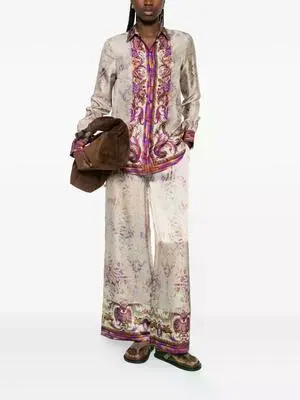 PIERRE-LOUIS MASCIA Printed Wide Leg Trousers