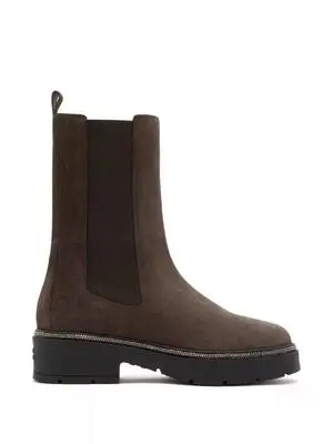 Rene Caovilla Leather Chelsea Boots