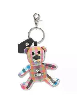 VIVIENNE WESTWOOD Checked Teddy-bear Keyring - Pink
