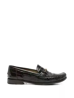 Ferragamo Croc Effect Flats For Women