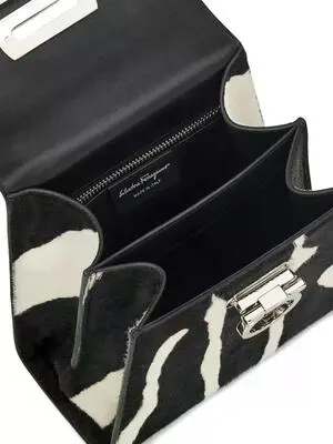 FERRAGAMO Zebra-print Top-handle Tote Bag