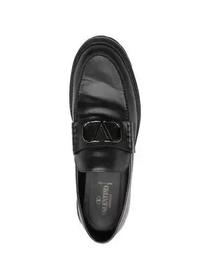 Valentino Garavani Signature Leather Loafers - Black