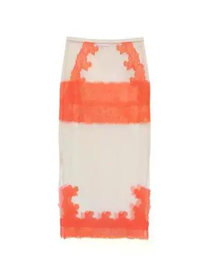 Patrizia Pepe Lace-detail Midi Skirt - Neutrals