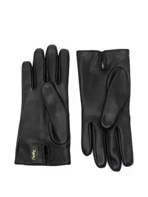 Saint Laurent Logo Leather Gloves