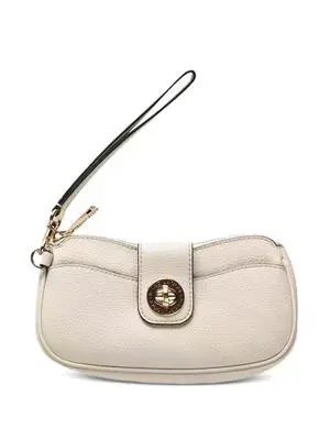 Marc Jacobs Turnlock Leather Clutch - Neutrals