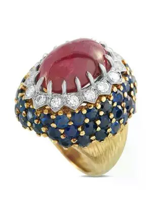 LB EXCLUSIVE Diamond, Ruby And Sapphire Ring - Gold