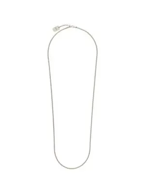 Saint Laurent Logo-plaque Necklace - Silver
