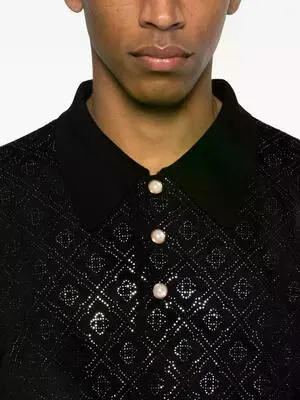Casablanca Patterned Buttoned Polo Shirt