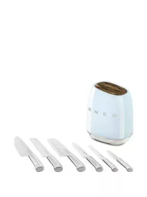 SMEG Logo Block Knife Set - Blue