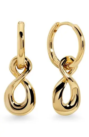 Monica Vinader Infinity Huggie Hoop Earrings - 18ct Gold Vermeil