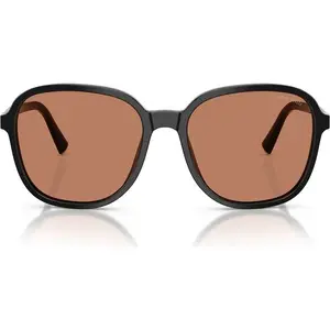 Miu Miu 58mm Polarized Pillow Sunglasses - Black/brown