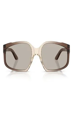 Miu Miu 59mm Polarized Irregular Sunglasses - Brown Gradient/light Brown
